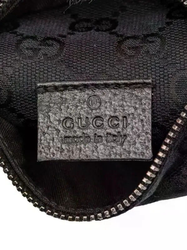 Gucci Gg Canvas Double Pocket Belt Bag - Black
