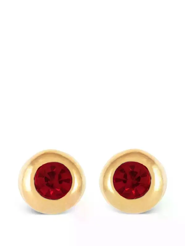 SUSAN CAPLAN 1980s Ruby Earrings - Gold