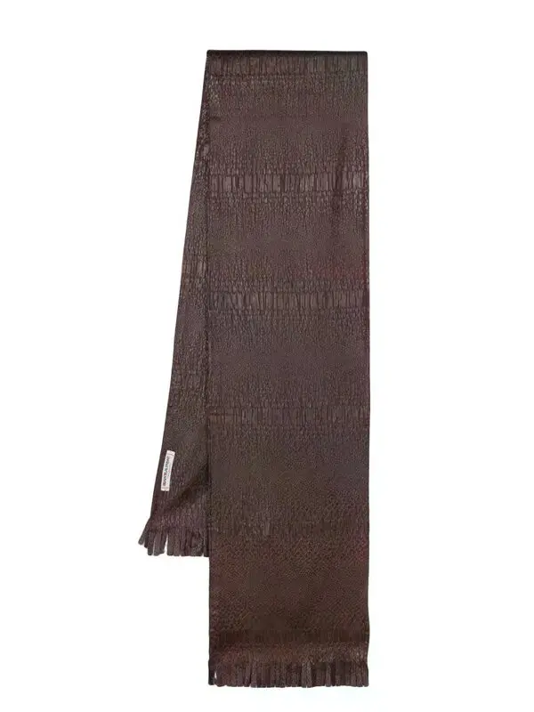 Saint Laurent 1990s Textured Silk-blend Scarf - Brown