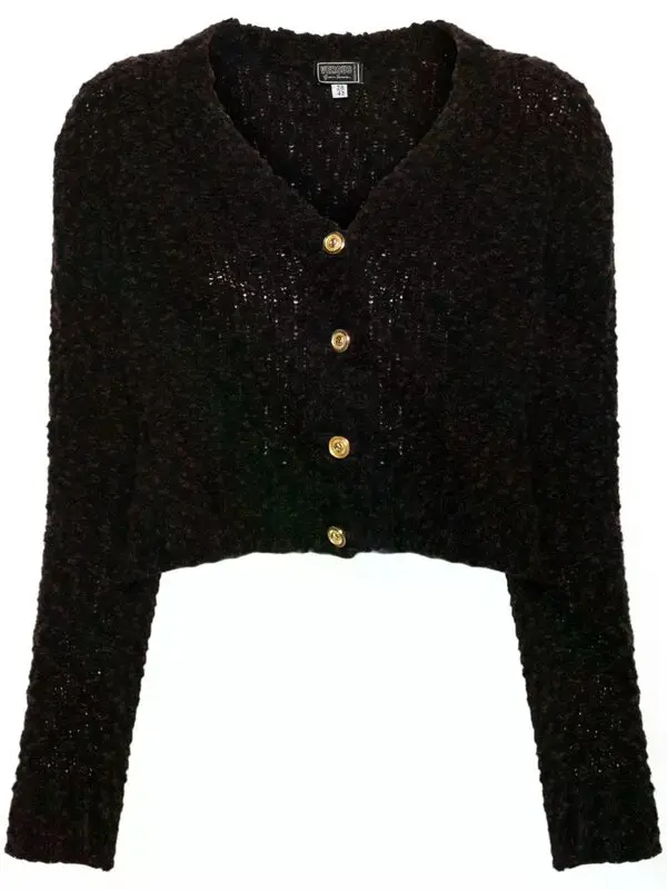 Versace 2000s Bouclé Cardigan - Brown