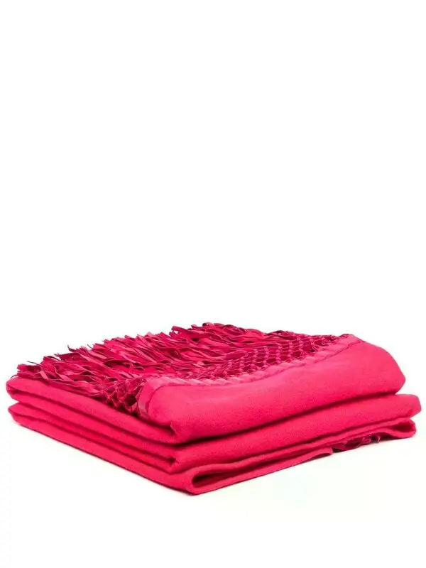 Dior 1970s Fringed Cashmere Scarf - Pink