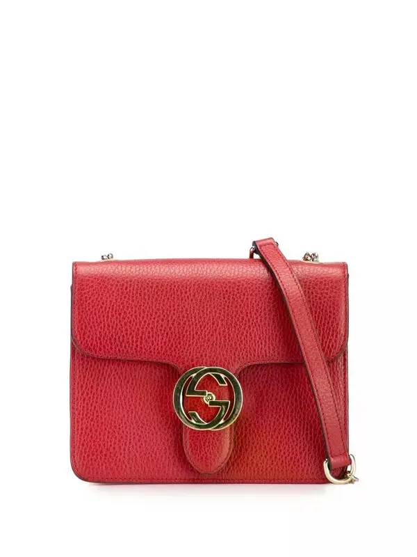 Gucci Calfskin Interlocking G Crossbody Bag - Red