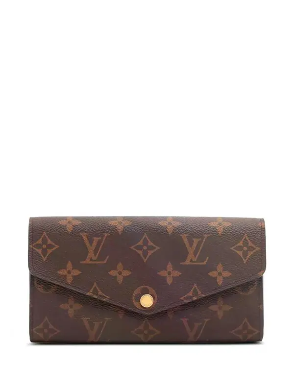 LOUIS VUITTON 2021-2025 Monogram Portefeuille Sarah Wallet Long Wallets - Brown
