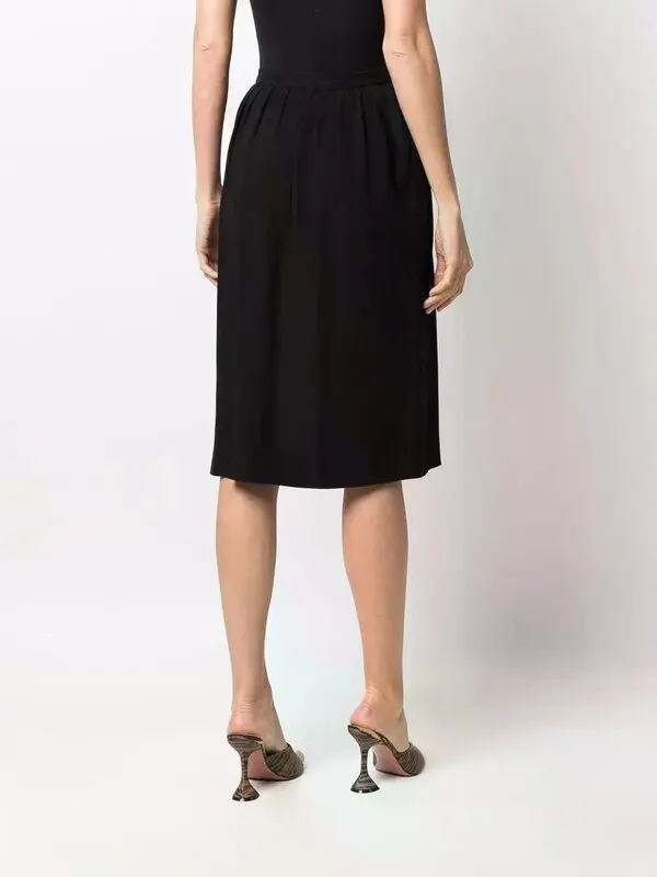 Saint Laurent Silk High-waisted Pleated Skirt