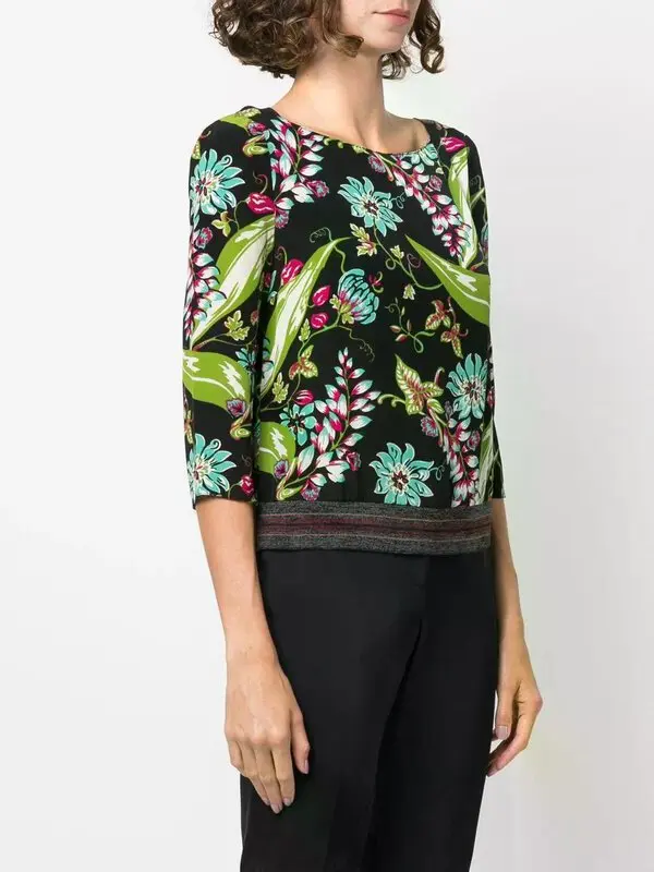 Prada 2010s Floral-print Silk Top