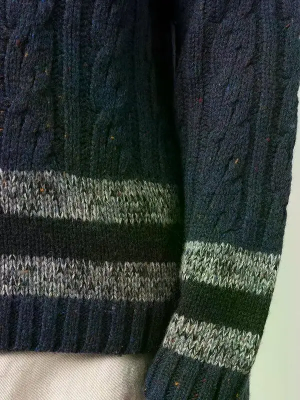 Valentino Garavani 2000s Wool Cable Knit V-neck Jumper