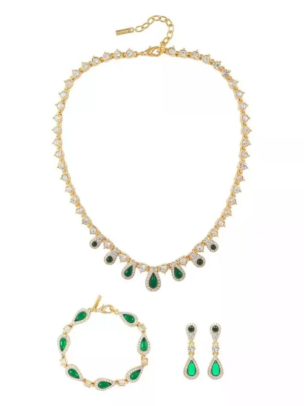 SUSAN CAPLAN 1980s D'orlan Crystal-embellished Necklace And Earrings Set - Gold