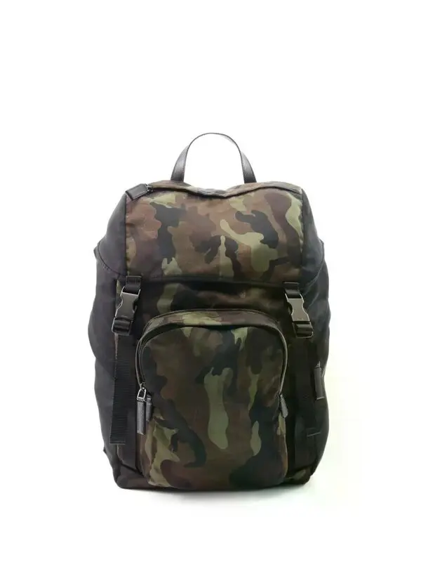 Prada 2010's Camouflage-pattern Backpack - Black
