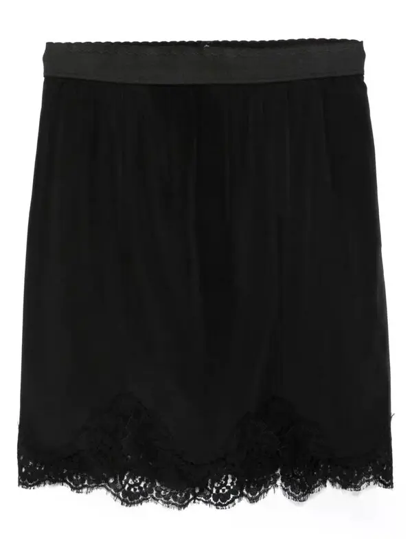 Dolce & Gabbana 2000s Lace-trim Midi Skirt