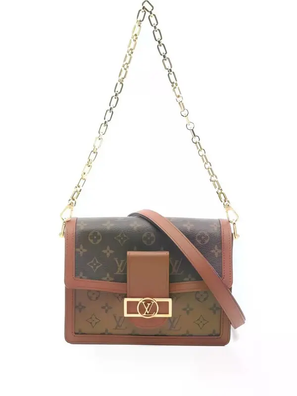 LOUIS VUITTON Dauphine Mm Monogram Reverse Chain Shoulder Bag