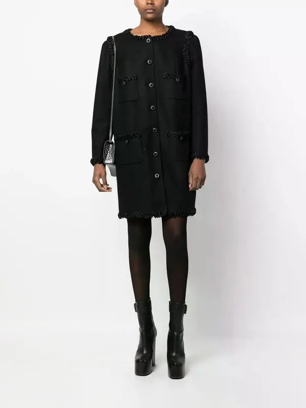 Chanel 2008 Ruffle-detailed Wool-blend Coat