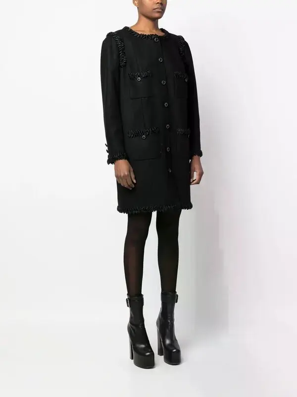 Chanel 2008 Ruffle-detailed Wool-blend Coat