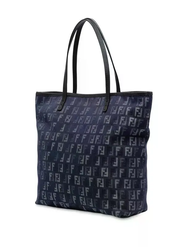 Fendi 2000-2010 Zucchino Denim Tote Bag - Blue