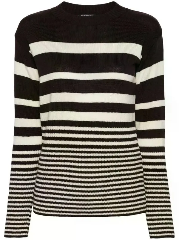 Gianfranco Ferre 2000s Striped Virgin Wool Jumper - Brown