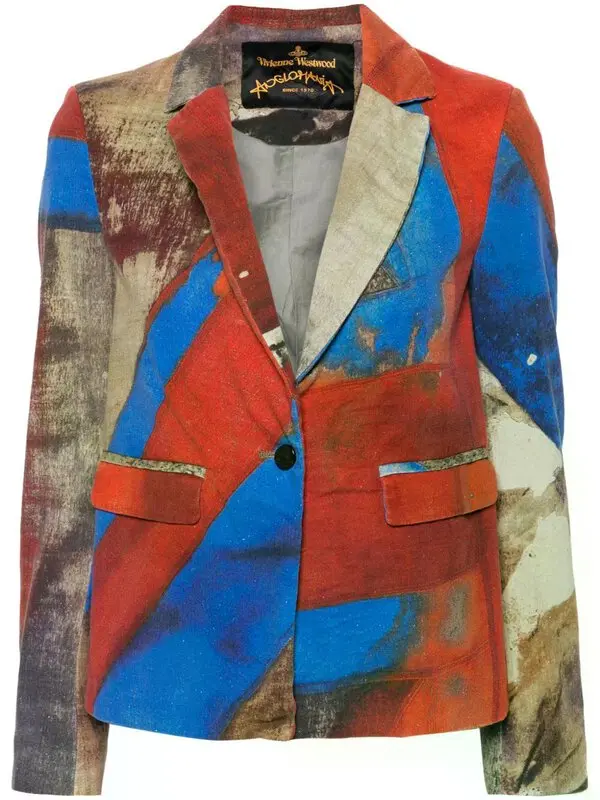 VIVIENNE WESTWOOD 2015-2016 Abstract-print Single-breasted Blazer - Neutrals