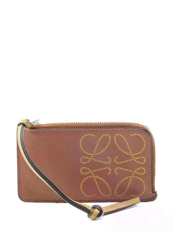 Loewe 2010s Anagram Zip Leather Wallet - Brown