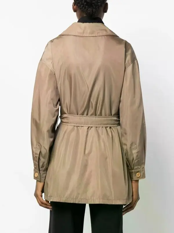 Prada 2000s Double-breasted Belted Trench Coat
