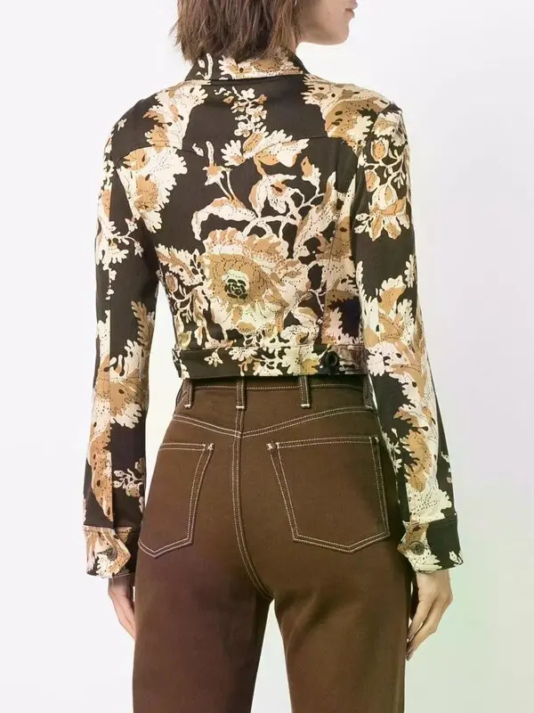 Christian Lacroix 2000s Leaf-print Cropped Jacket