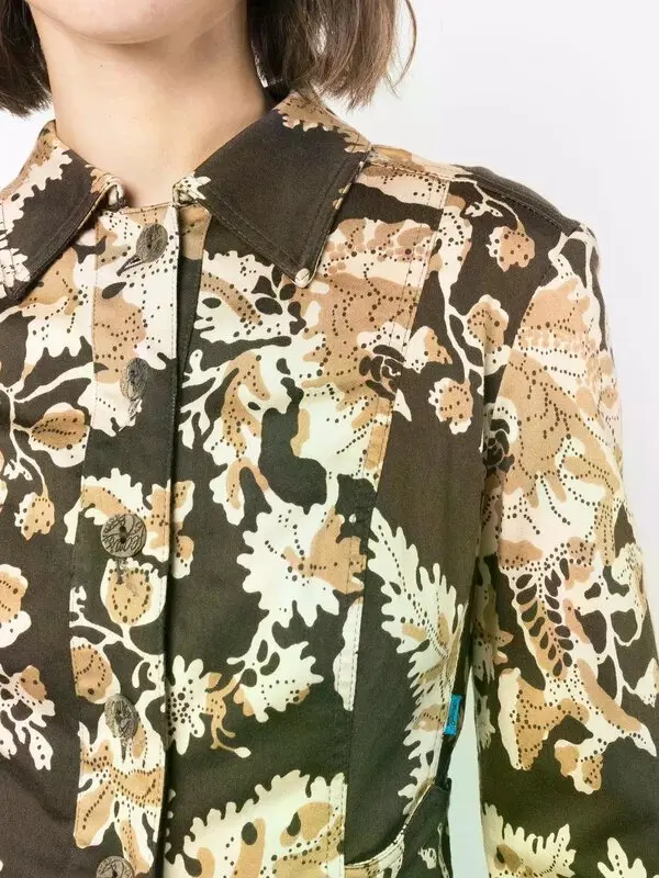 Christian Lacroix 2000s Leaf-print Cropped Jacket