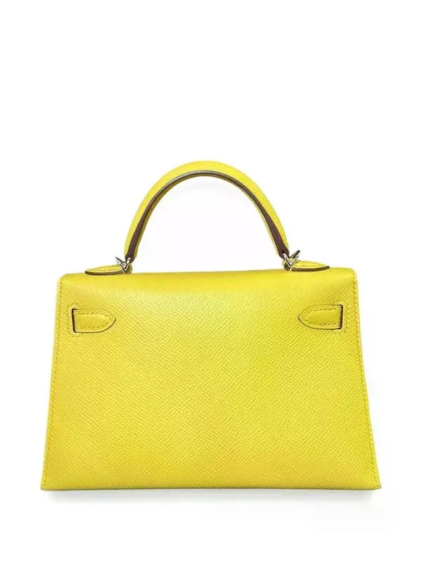 Hermès 2022 Mini Kelly 20 Sellier Epsom Palladium-hardware Tote Bag - Yellow
