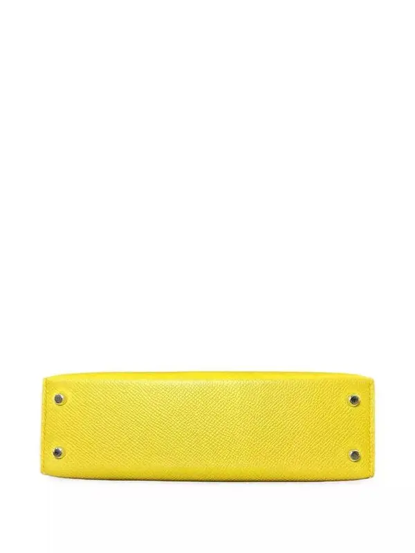 Hermès 2022 Mini Kelly 20 Sellier Epsom Palladium-hardware Tote Bag - Yellow