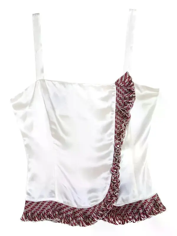 Emporio Armani Ruffle-trim Silk Top