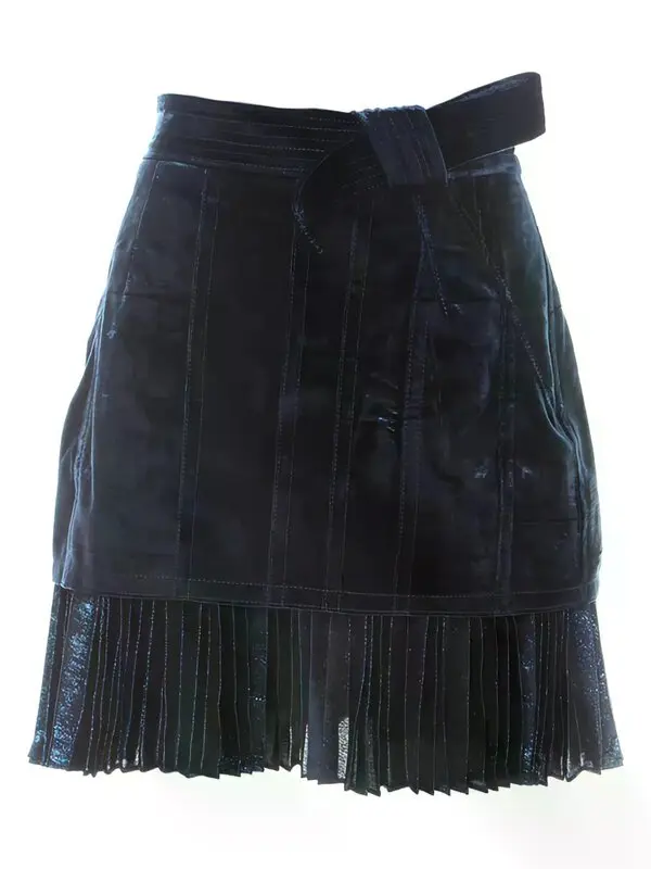 3.1 Phillip Lim Pleated-trim Velvet Skirt