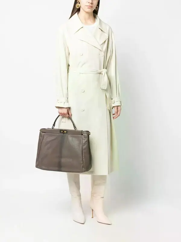 Fendi 2010s Peekaboo Leather Tote Bag - Brown