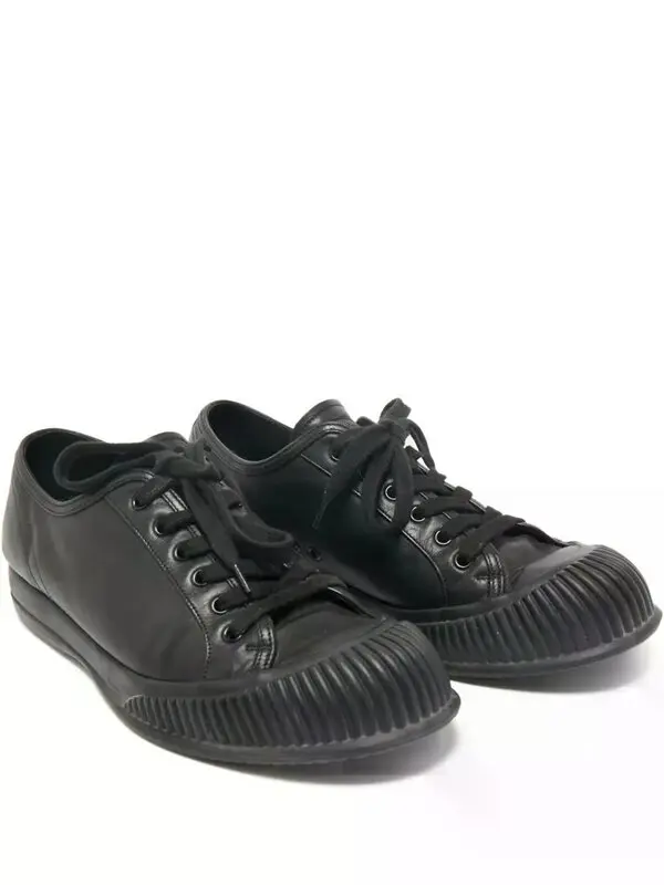 Prada Leather Lace-up Sneakers