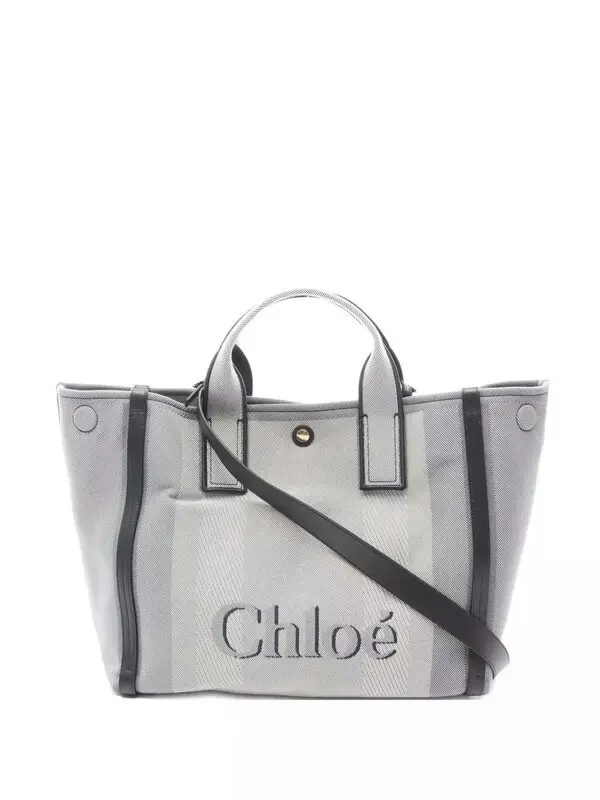 Chloé Embroidered Tote Bag - Grey