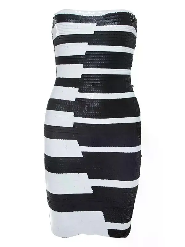 Herve Leger Sequinned-stripes Dress