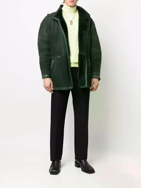 Versace 1980s Double-breasted Shearling Coat