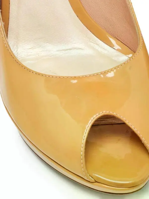 Dior 115mm Peep-toe Heeled Pumps - Yellow