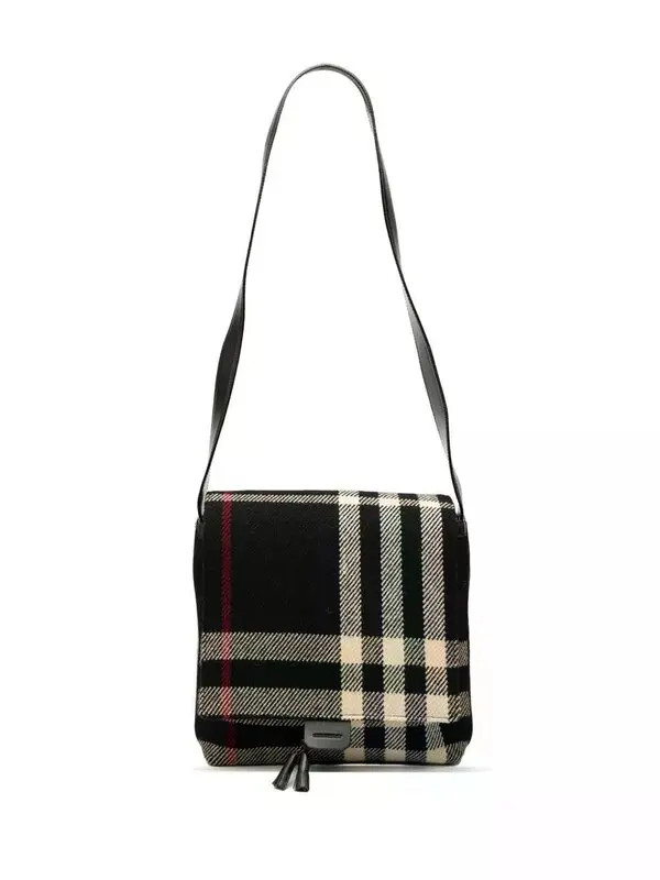 Burberry Mega Check Wool Shoulder Bag