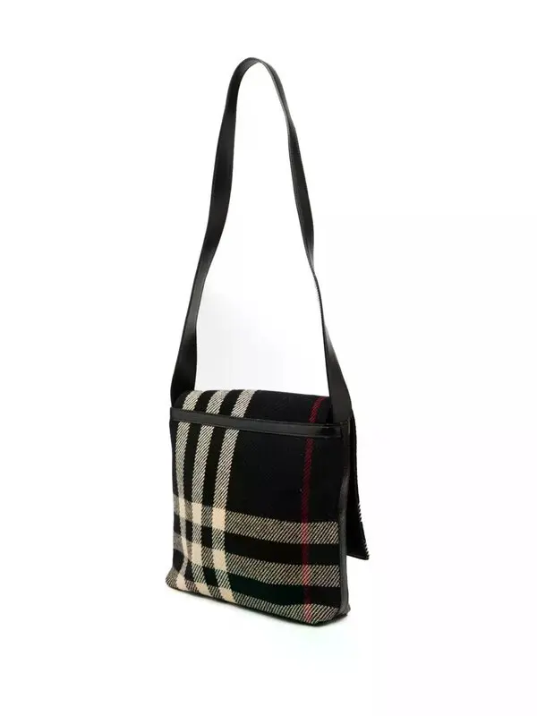 Burberry Mega Check Wool Shoulder Bag
