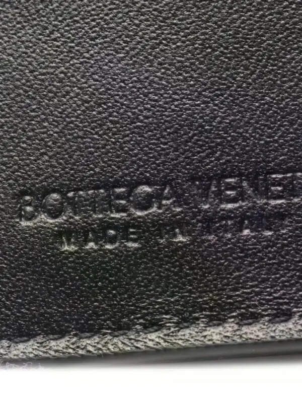 Bottega Veneta 2012-2025 Leather Maxi Intrecciato Cassette Zip Coin Pouch - Black