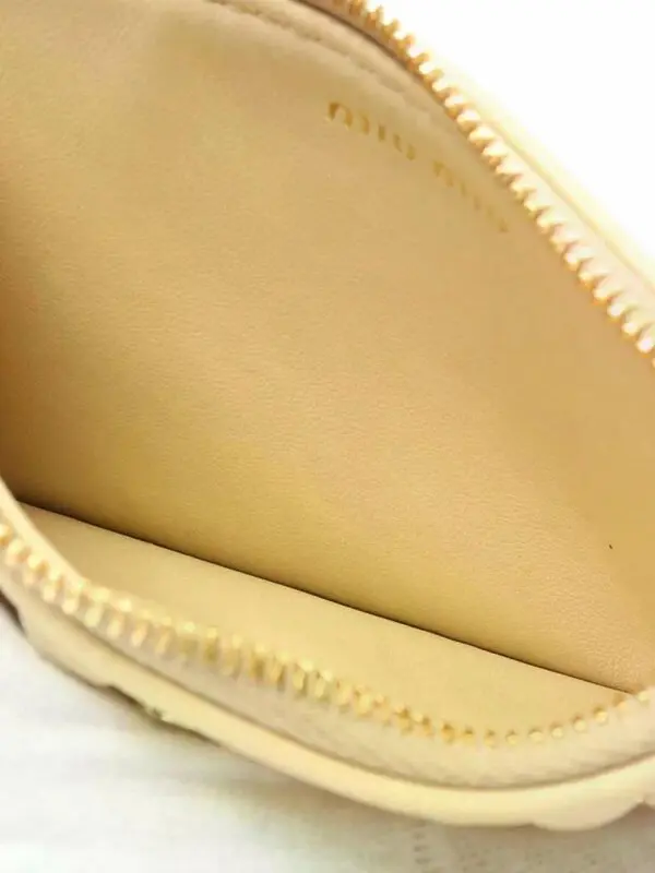 Miu Miu 2010 Leather Matelasse Card Holder - Brown