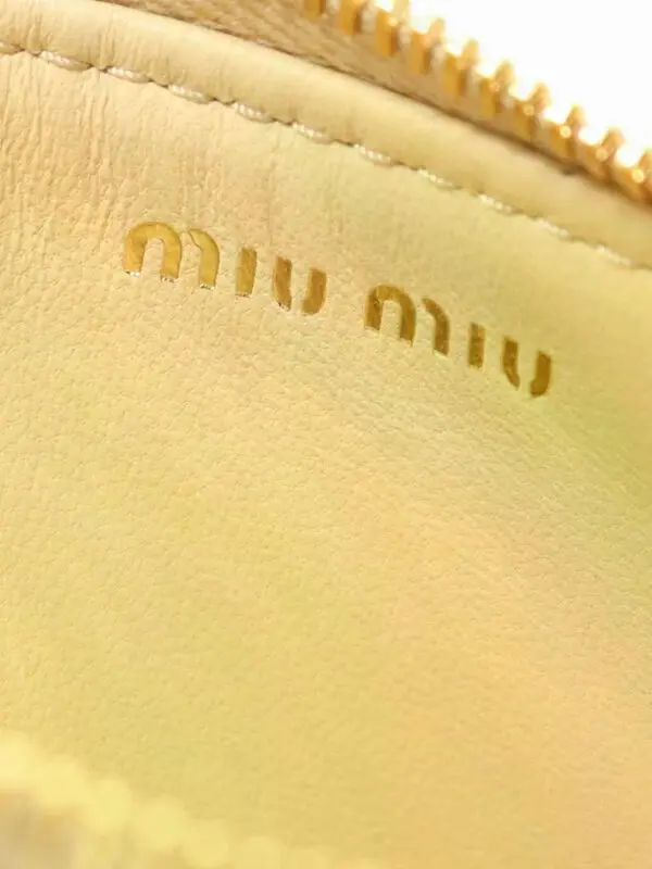 Miu Miu 2010 Leather Matelasse Card Holder - Brown