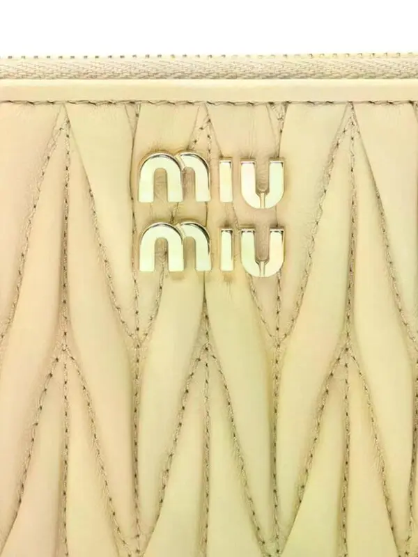 Miu Miu 2010 Leather Matelasse Card Holder - Brown