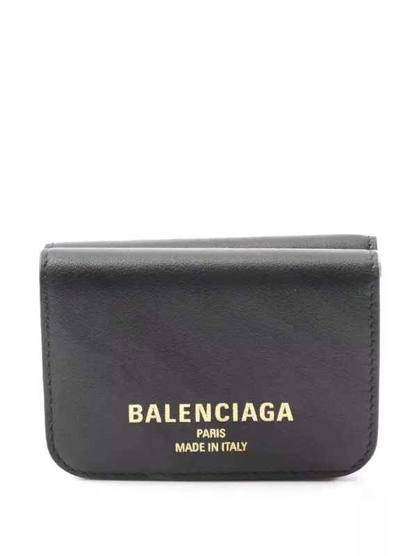 Balenciaga 2005-2025 Mini Smooth Calfskin Cash 2.0 Wallet Small Wallets - Black