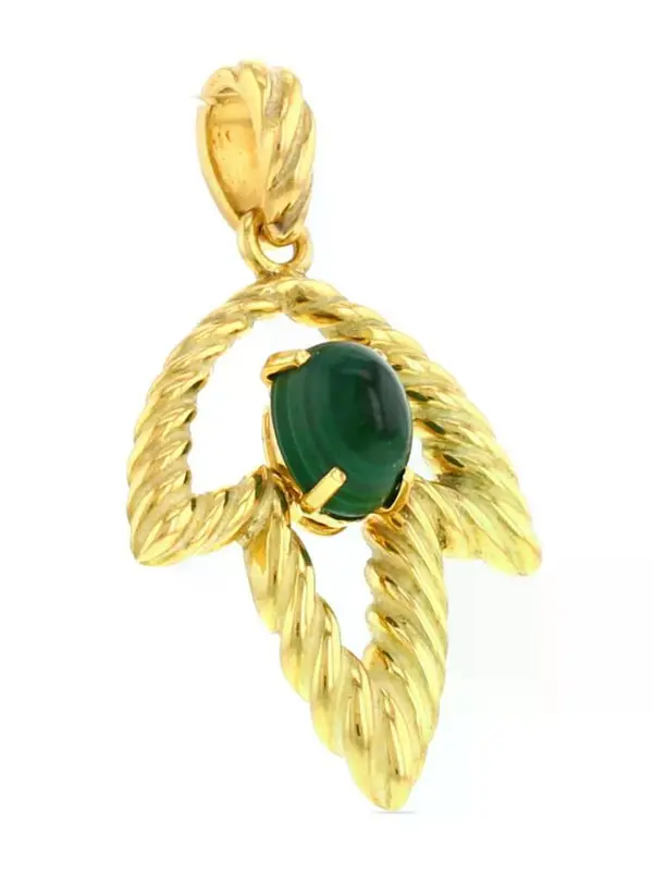 CHAUMET 1970s 18kt Yellow Malachite Pendant Charm