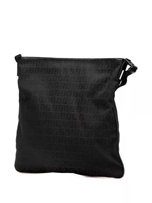 Fendi 2000-2010 Zucchino Canvas Crossbody Bag - Black