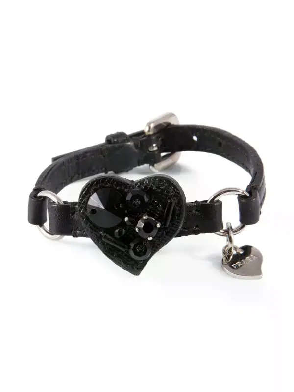 Prada 2000s Heart Bracelet - Black