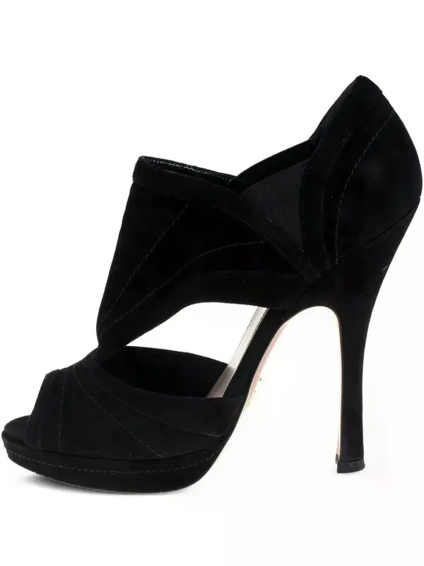 Prada Suede Cut-out Platform Booties