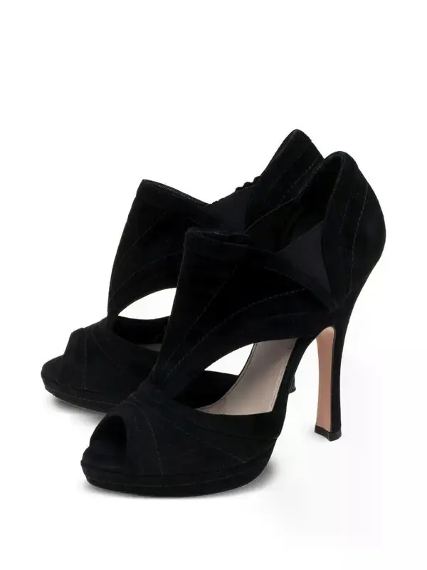 Prada Suede Cut-out Platform Booties