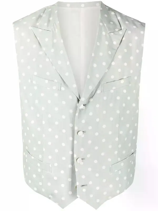 Comme Des Garçons 1990s Polka Dot Vest - Green