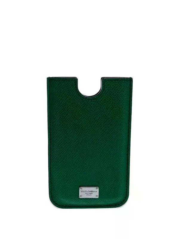 Dolce & Gabbana Textured Leather Phone Case - Green