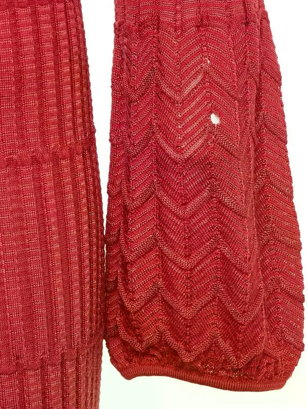 Missoni V-neck Cable Knit Dress With Flared Hem