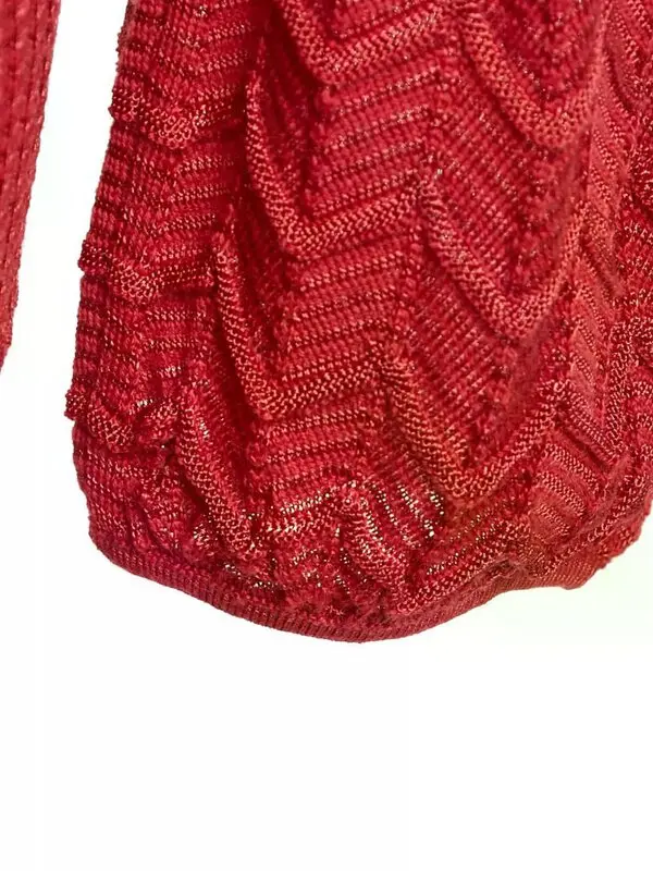 Missoni V-neck Cable Knit Dress With Flared Hem