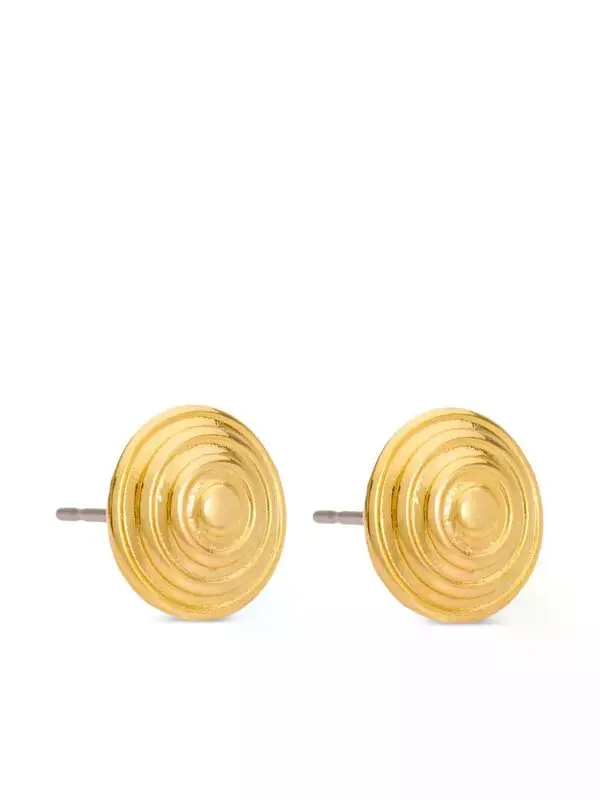 SUSAN CAPLAN 1980s Engraved Earrings - Gold